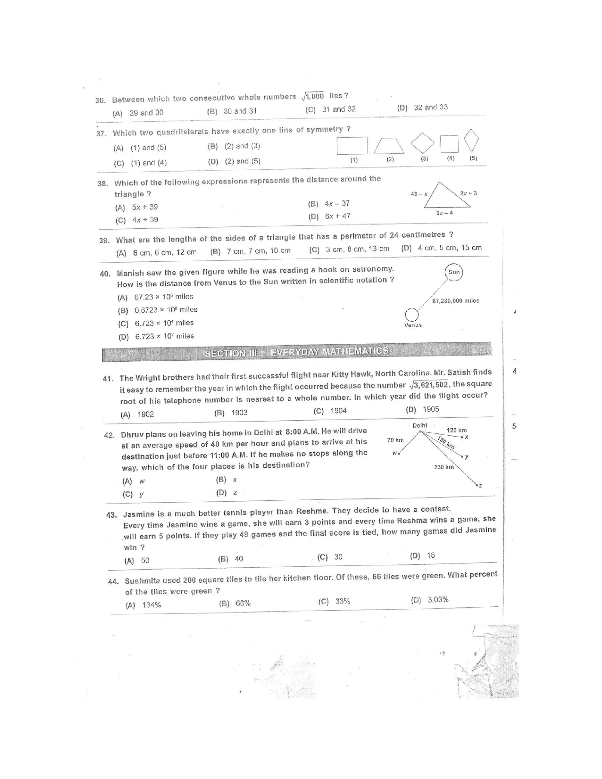 imo sample paper for classes 7 and 8 | PDF