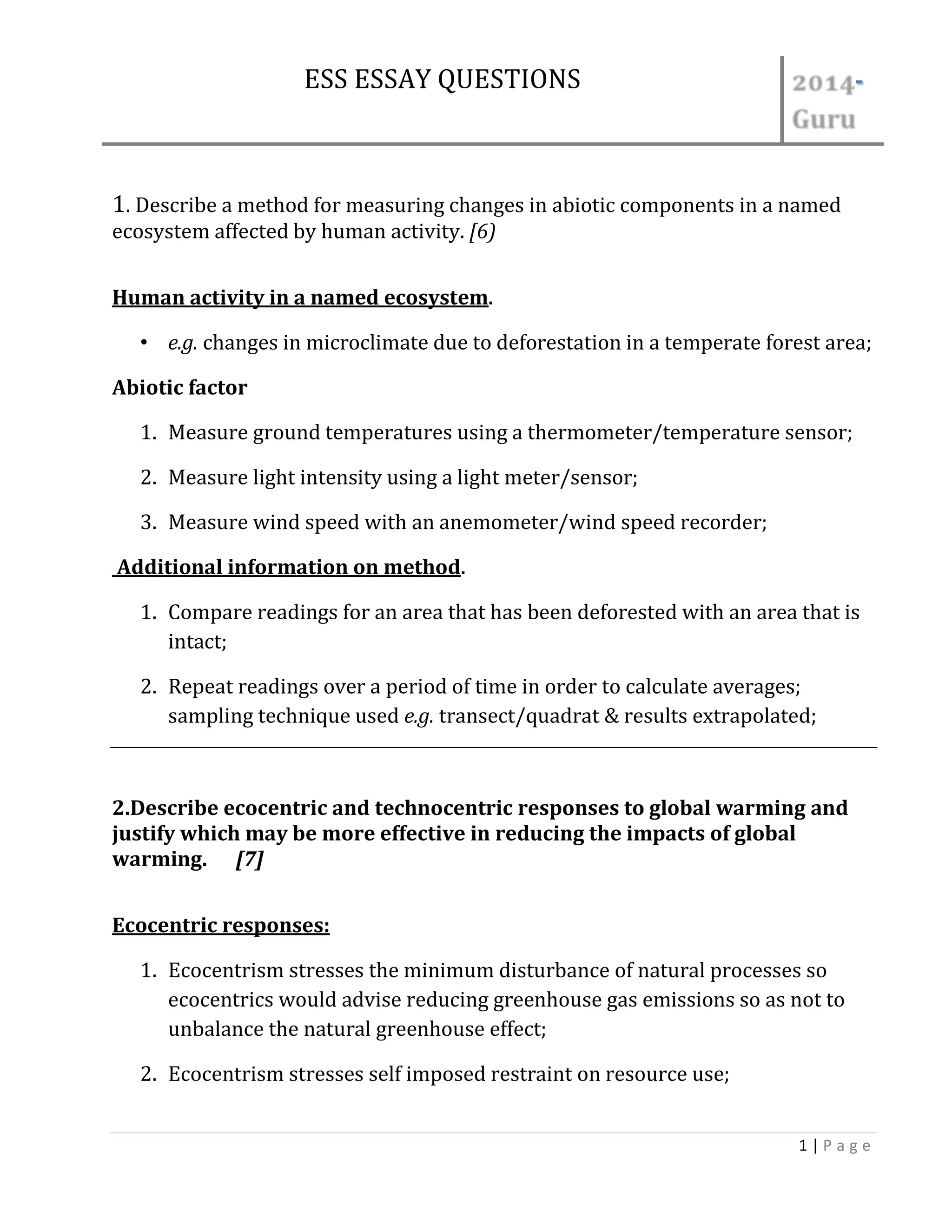 File 2 ess-important essay question asnwer | PDF