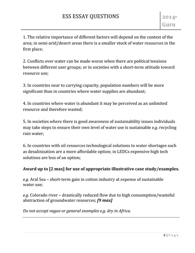 File 2 ess-important essay question asnwer | PDF