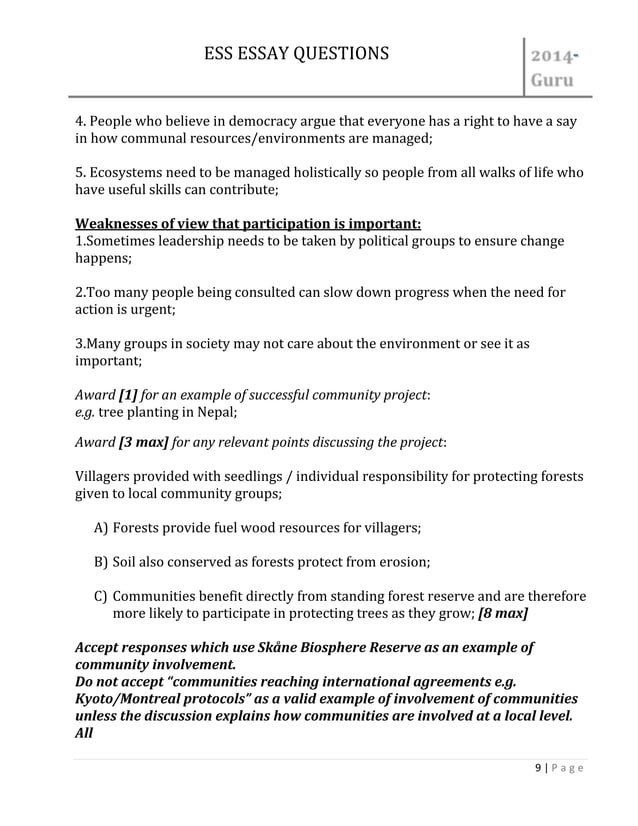 File 2 ess-important essay question asnwer | PDF