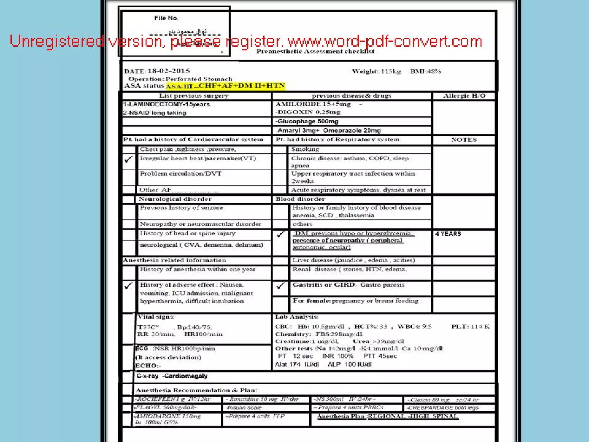 File2 high spinal anesthesia for cardiac high risk with spinal ...