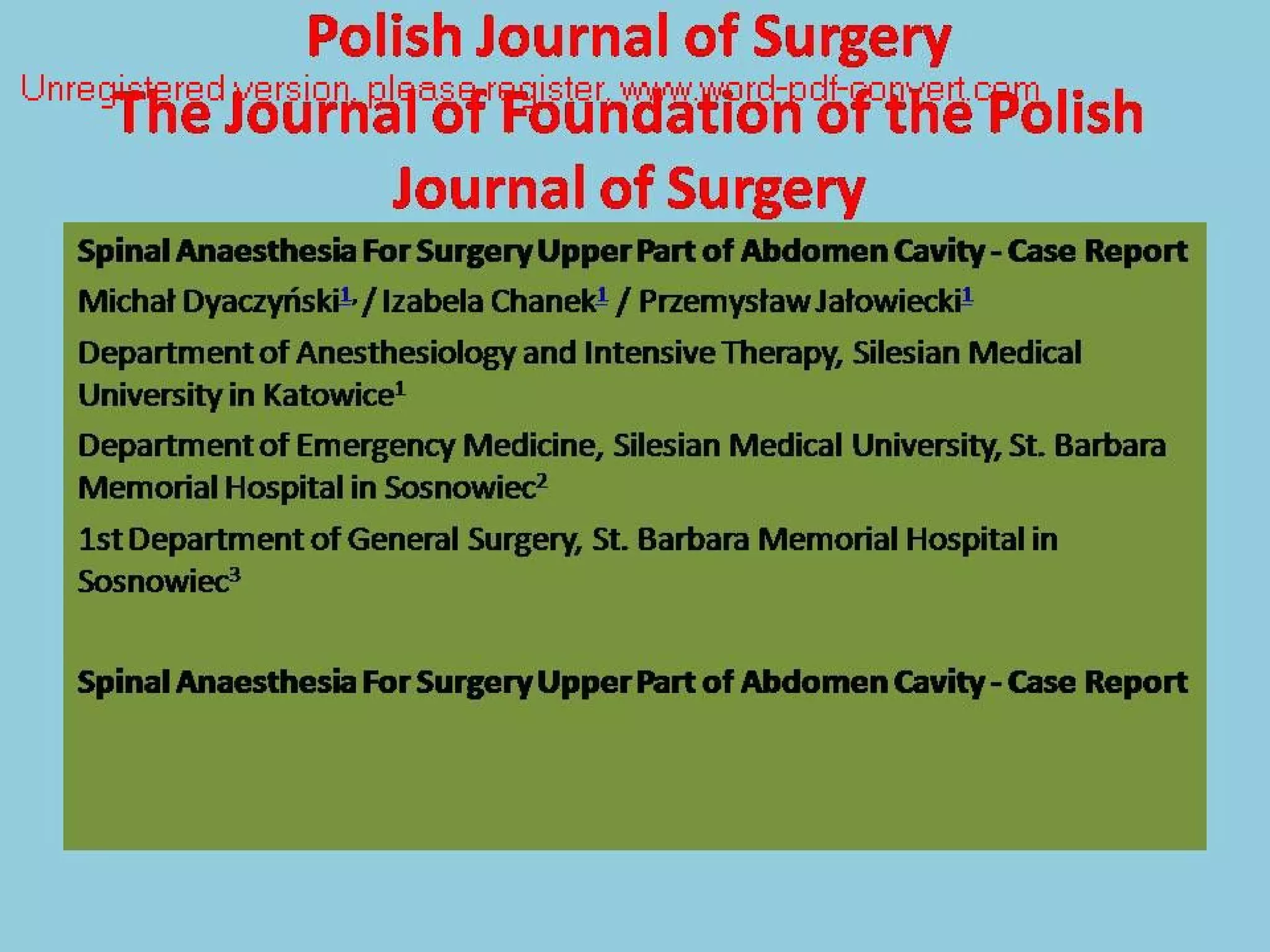 File2 high spinal anesthesia for cardiac high risk with spinal ...
