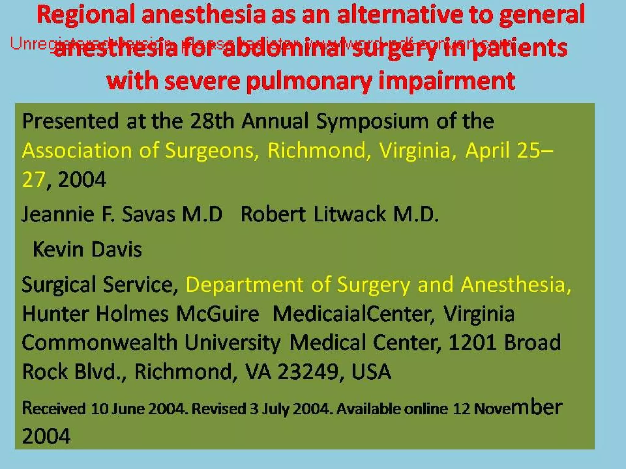 File2 high spinal anesthesia for cardiac high risk with spinal ...