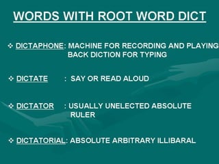 Root Word --> DICT | PDF