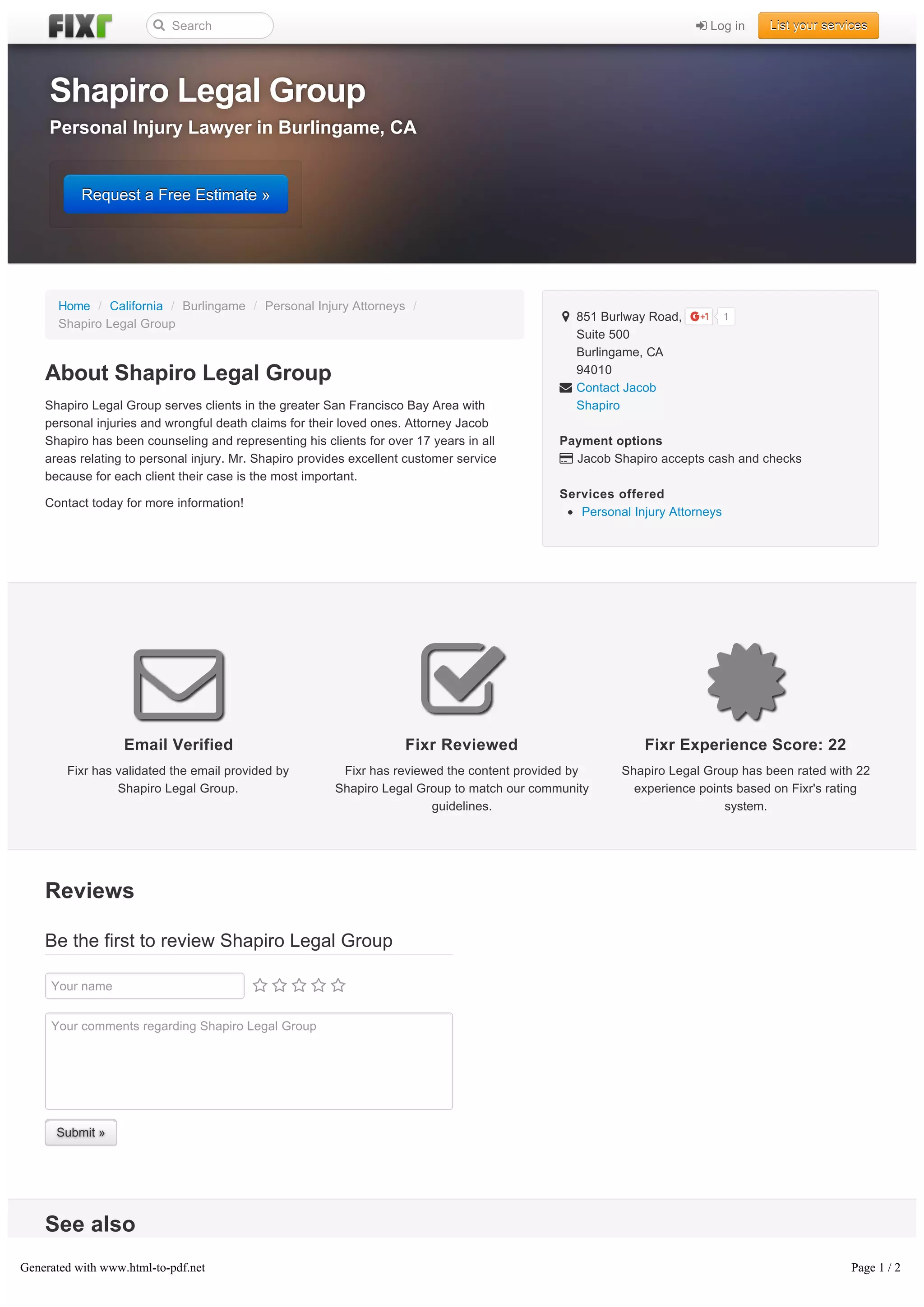 Shapiro Legal Group | PDF