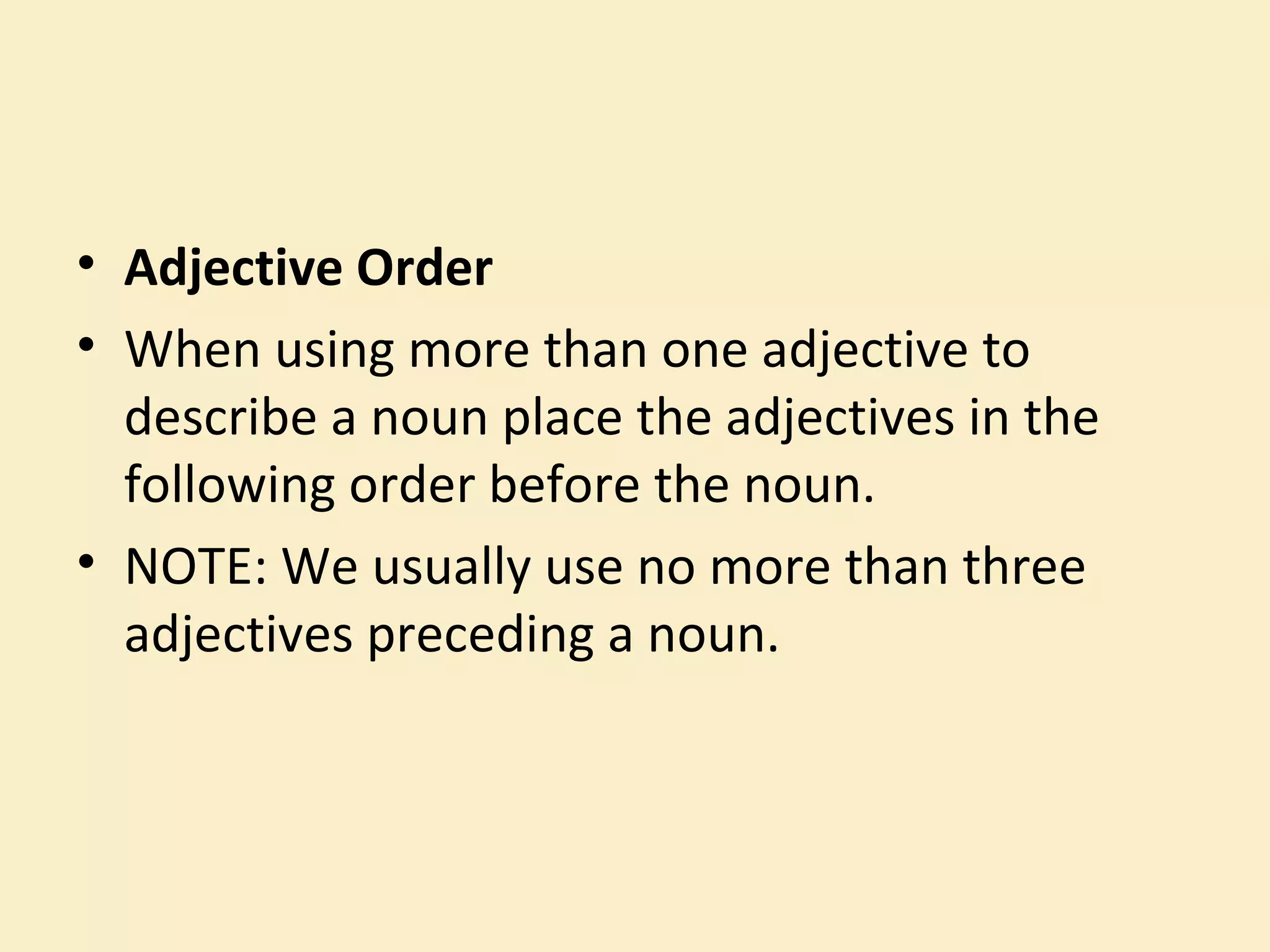 File 2 a.adjective order | PPT