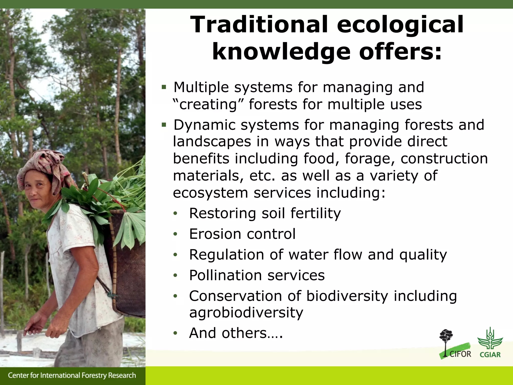 Traditional Ecological Knowledge and Ecosystem Services in Sloping ...