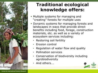 Traditional Ecological Knowledge and Ecosystem Services in Sloping ...