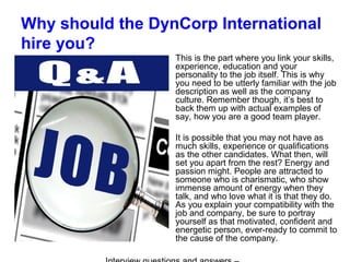 DynCorp International interview questions and answers | PPT | Resume ...
