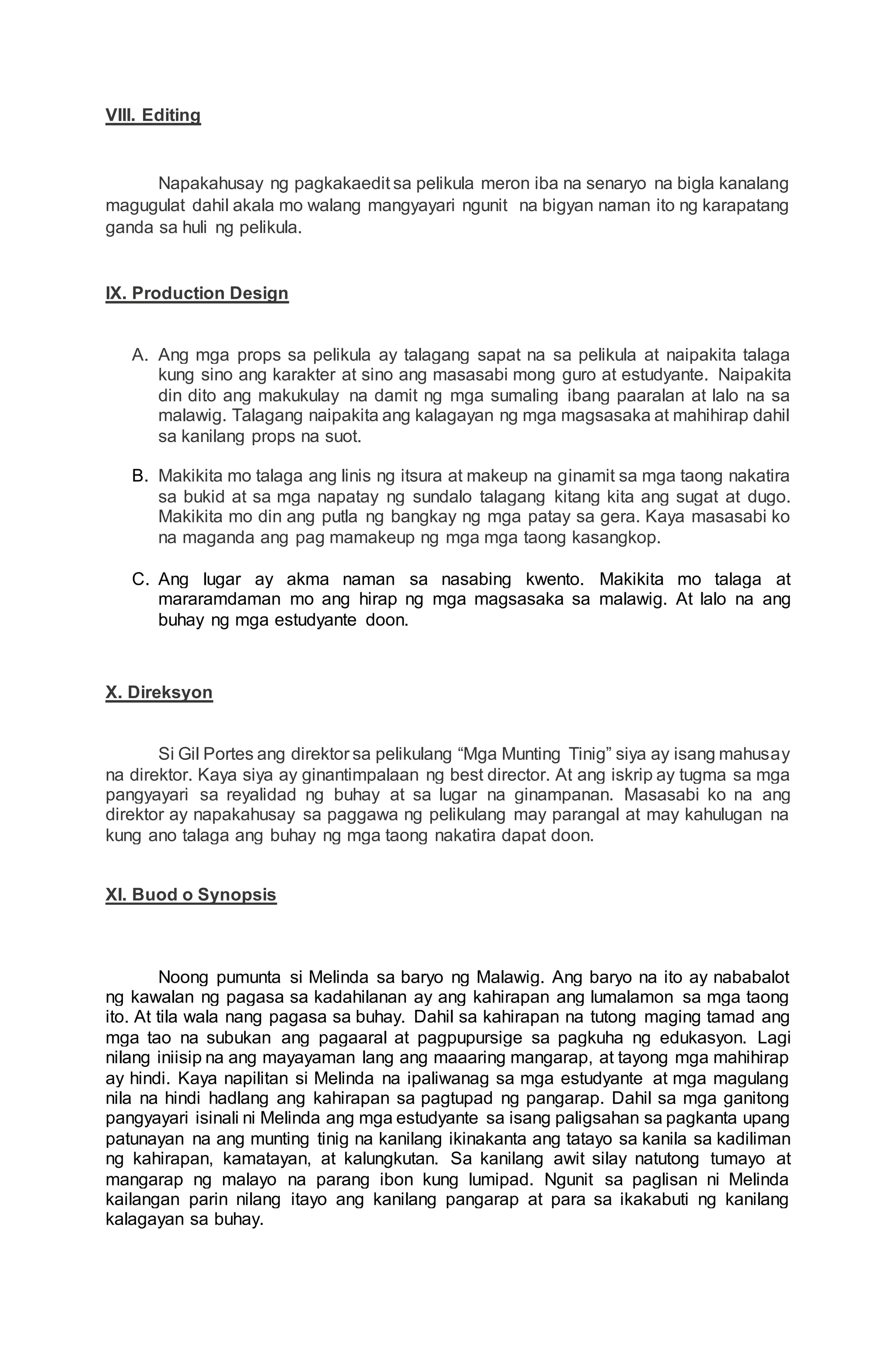 Isang Suring Pelikula sa Pelikulang | DOCX