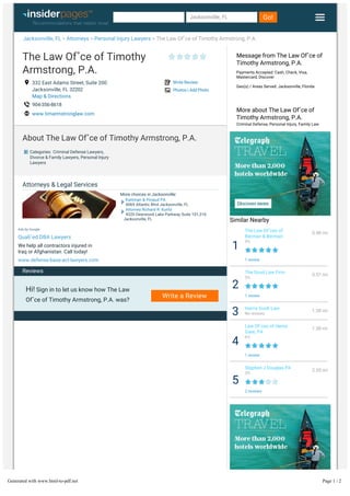 The Law Office of Timothy Armstrong, P.A. | PDF