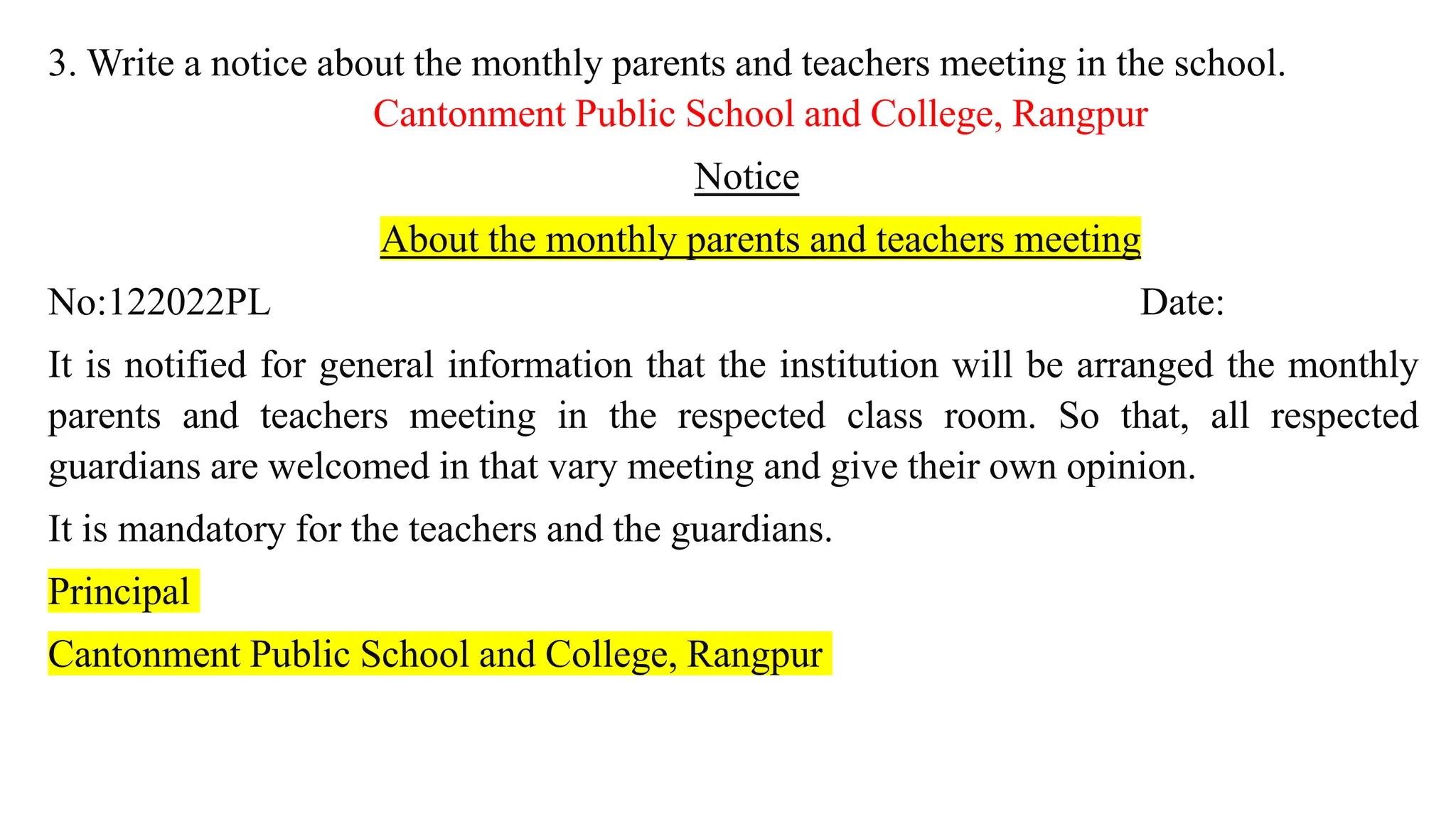 SSC Notice writing School Magazine Commitee | PPTX