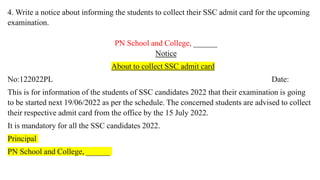 SSC Notice writing School Magazine Commitee | PPTX | Education