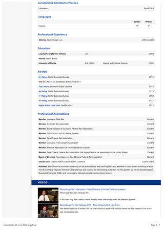 Attorney Seth Jeremy Bloom | PDF