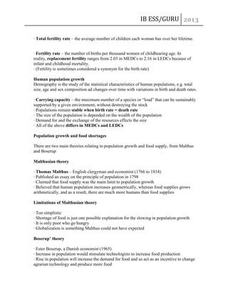 ESS Paper 1 Exam Paper Definitions | PDF