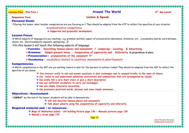 File4 around the world 3 am level- according to the atf & aef compet | PPT