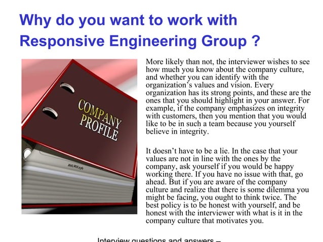 Responsive Engineering Group interview questions and answers | PPT | Resume Writing and Advice ...