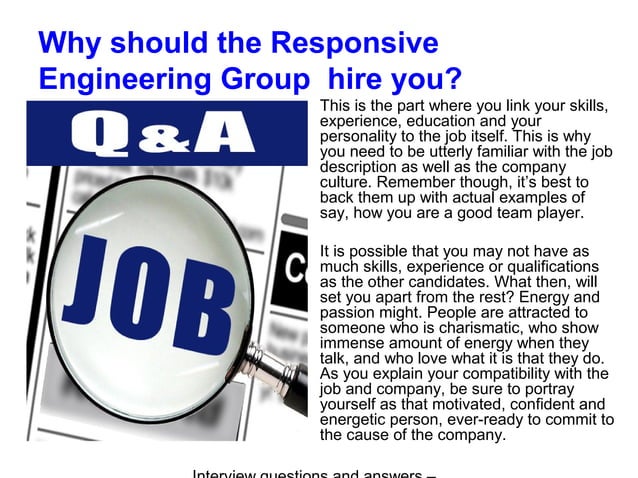 Responsive Engineering Group interview questions and answers | PPT | Resume Writing and Advice ...