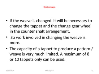 presentation of weaving procedure of sheeding picking and beat up | PPTX