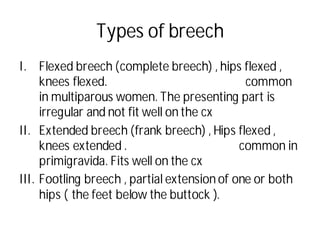 Breech presentation | PDF | Pregnancy | Reproductive Health
