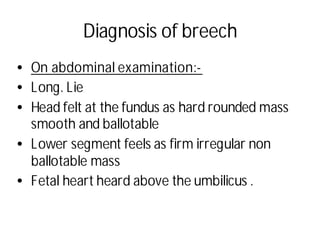 Breech presentation | PDF | Pregnancy | Reproductive Health