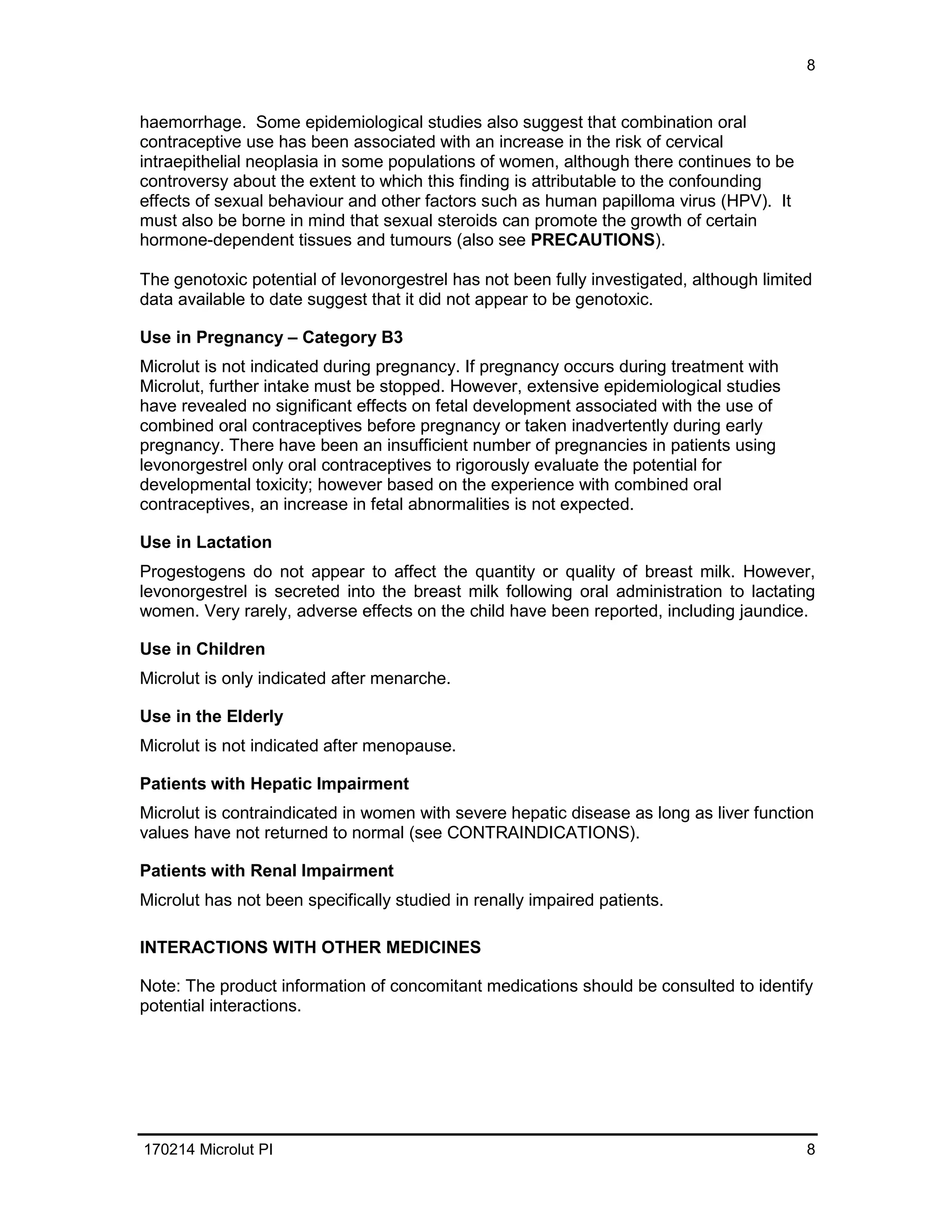 PRODUCT INFORMATION MICROLUT | PDF