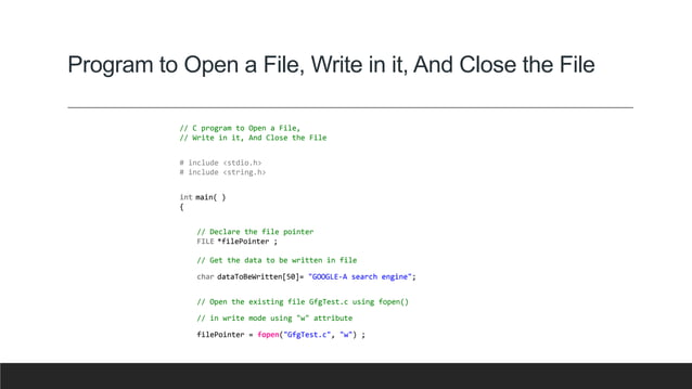 File accessing modes in c | PPTX