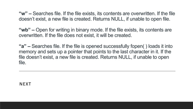 File accessing modes in c | PPTX