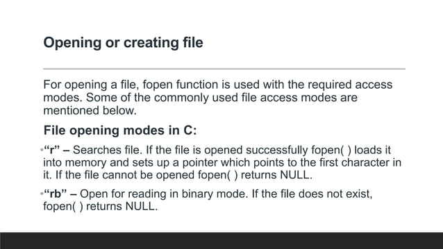 File accessing modes in c | PPT