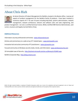 File Auditing in the Enterprise | PDF