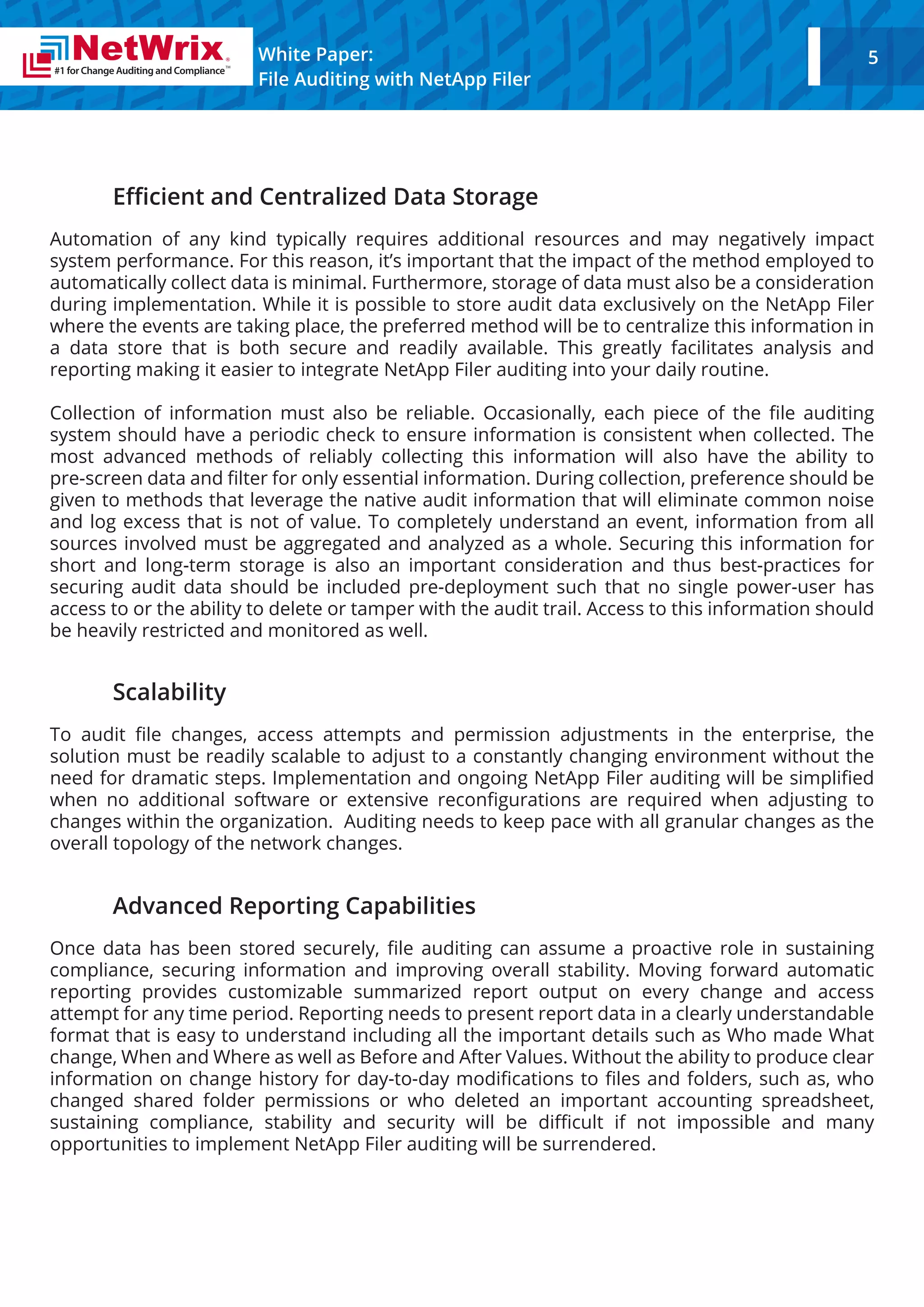File auditing on NetApp Filer | PDF