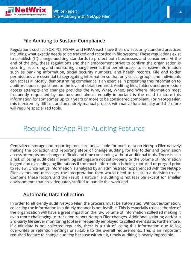 File auditing on NetApp Filer | PDF