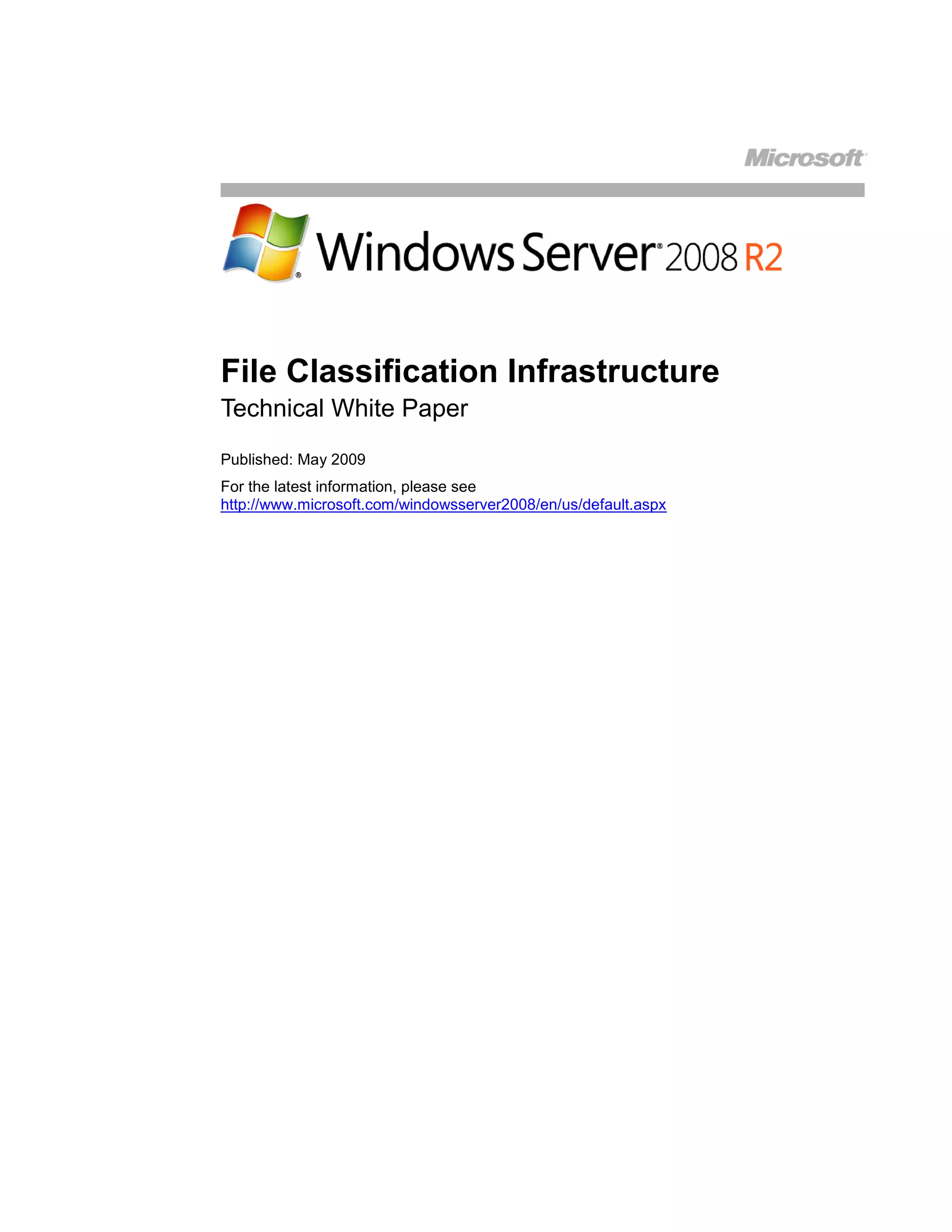 Microsoft India - File classification infrastructure whitepaper | PDF
