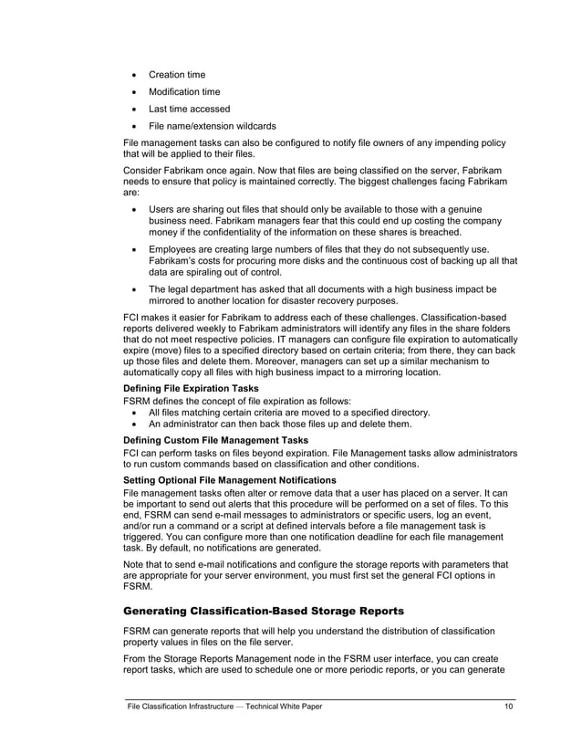 Microsoft India - File classification infrastructure whitepaper | PDF