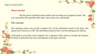 Learn about the File Concept in operating systems ppt | PPTX