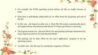 Learn about the File Concept in operating systems ppt | PPTX