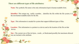Learn about the File Concept in operating systems ppt | PPTX