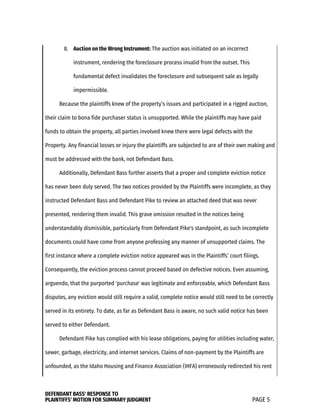 Defendant Bass's Response to Plaintiffs' Motion for Summary Judgment in ...