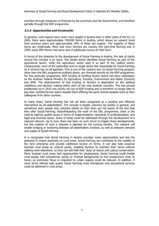 Overview of Social Farming and Rural Development | PDF