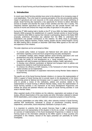 Overview of Social Farming and Rural Development | PDF