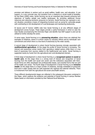 Overview of Social Farming and Rural Development | PDF