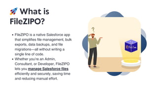 What is FileZIPO? A Powerful Salesforce File Management Tool | PDF