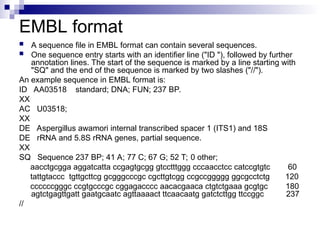 Nucleotides Sequence file formats for Bioinformatics | PPT