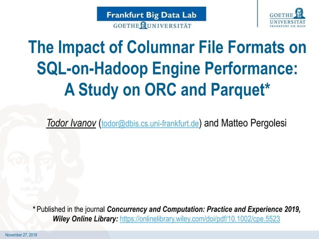 The Impact of Columnar File Formats on SQL-on-Hadoop Engine Performance ...