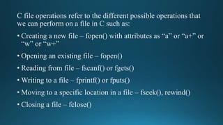 File handing in C | PPTX