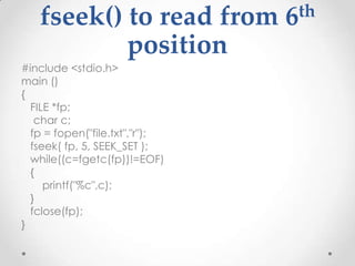 File handling in c language | PPTX