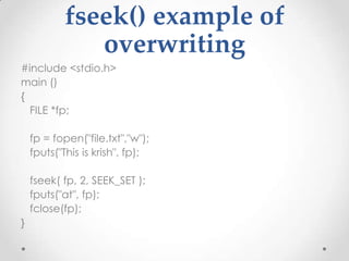 File handling in c language | PPTX