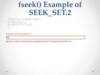 File handling in c language | PPTX