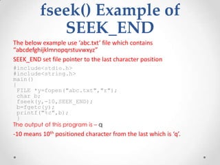 File handling in c language | PPTX