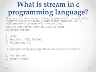 File handling in c language | PPTX